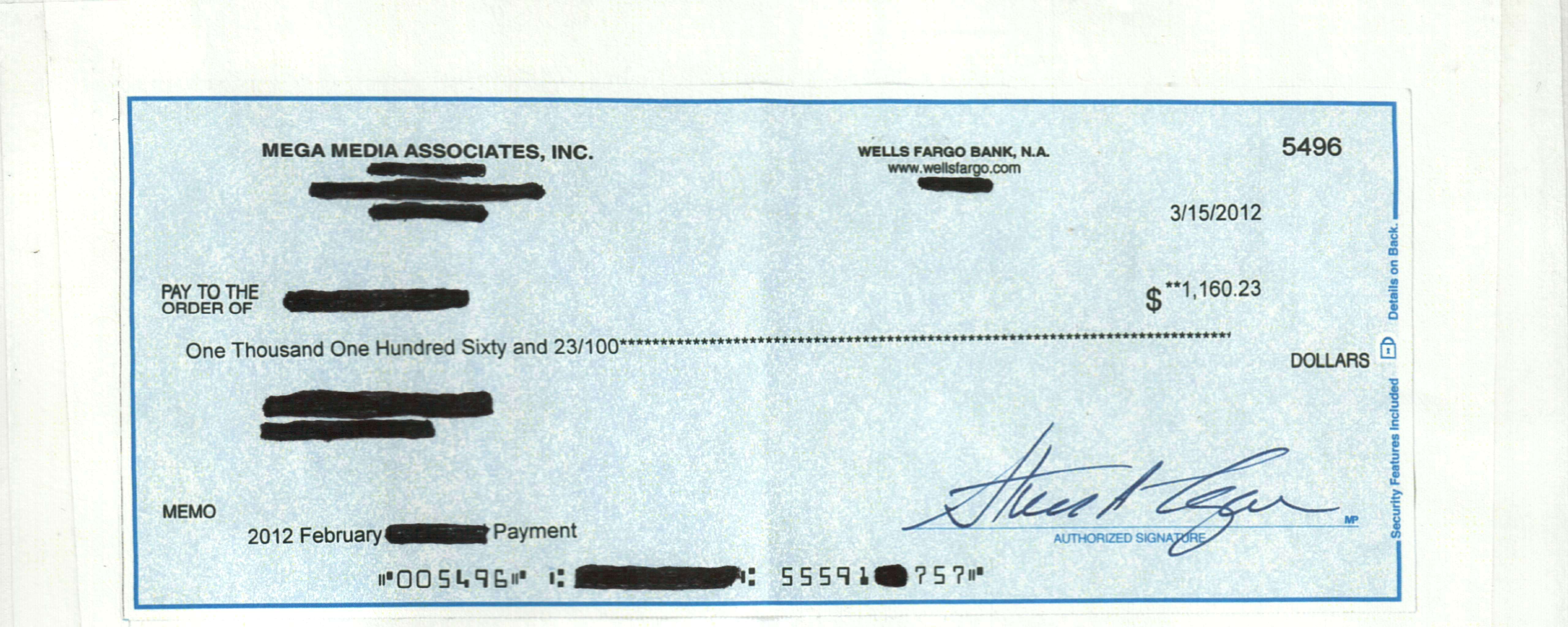 COPY OF OUR CHECK, LOOK WHAT HAPPEND AFTER ONLY 3 MONTHS!